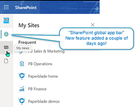 New feature: SharePoint global navigation available - Francois Tells Tech