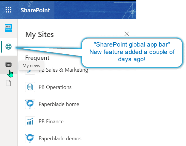 New Feature Sharepoint Global Navigation Available Francois Tells Tech